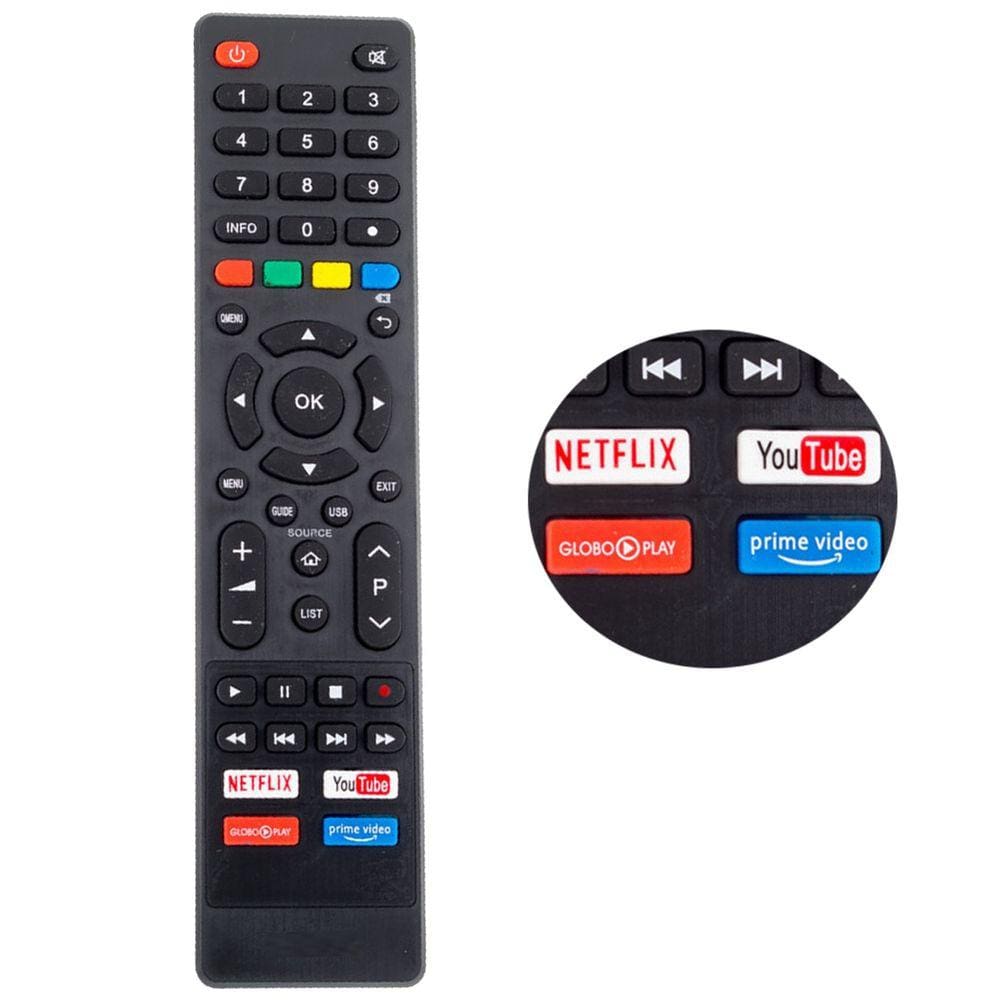 Controle remoto tv philco 4 k50 polegadas com botoes netflix youtube globoplay primevideo ...