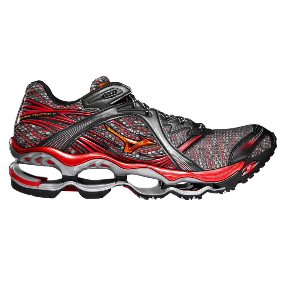 Tenis mizuno wave prophecy 8 cinza e vermelho | Casas Bahia