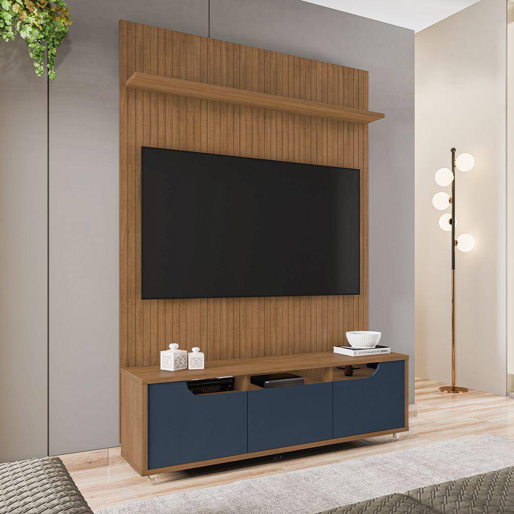 Rack azul sala painel | Casas Bahia