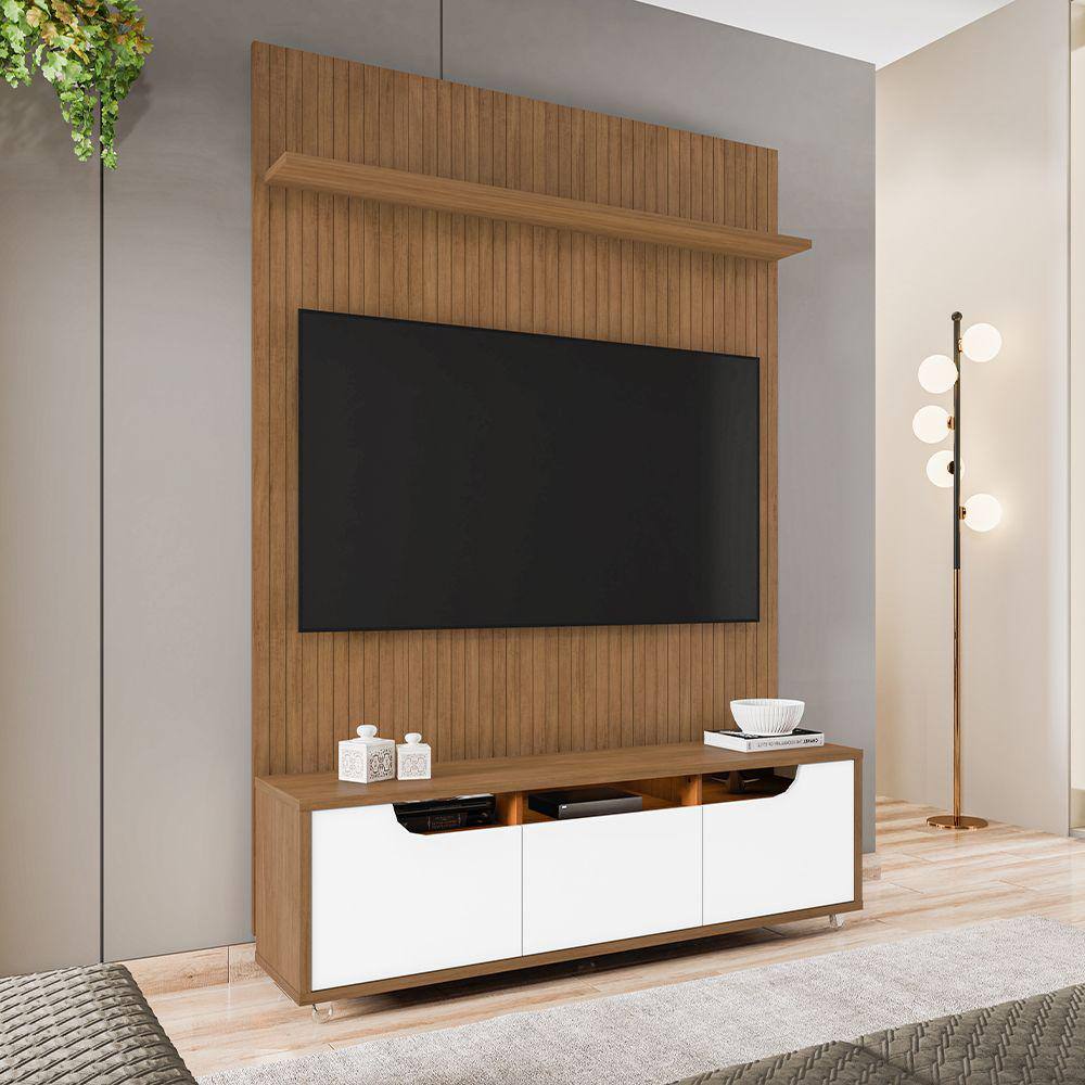 Rack com painel branco e gaveta | Casas Bahia