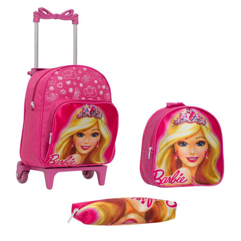 Bolsa escolar rodinha da barbie | Casas Bahia