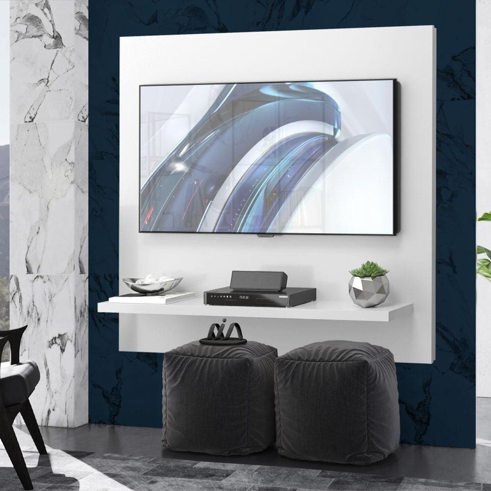 Painel parede com prateleira vidro | Casas Bahia