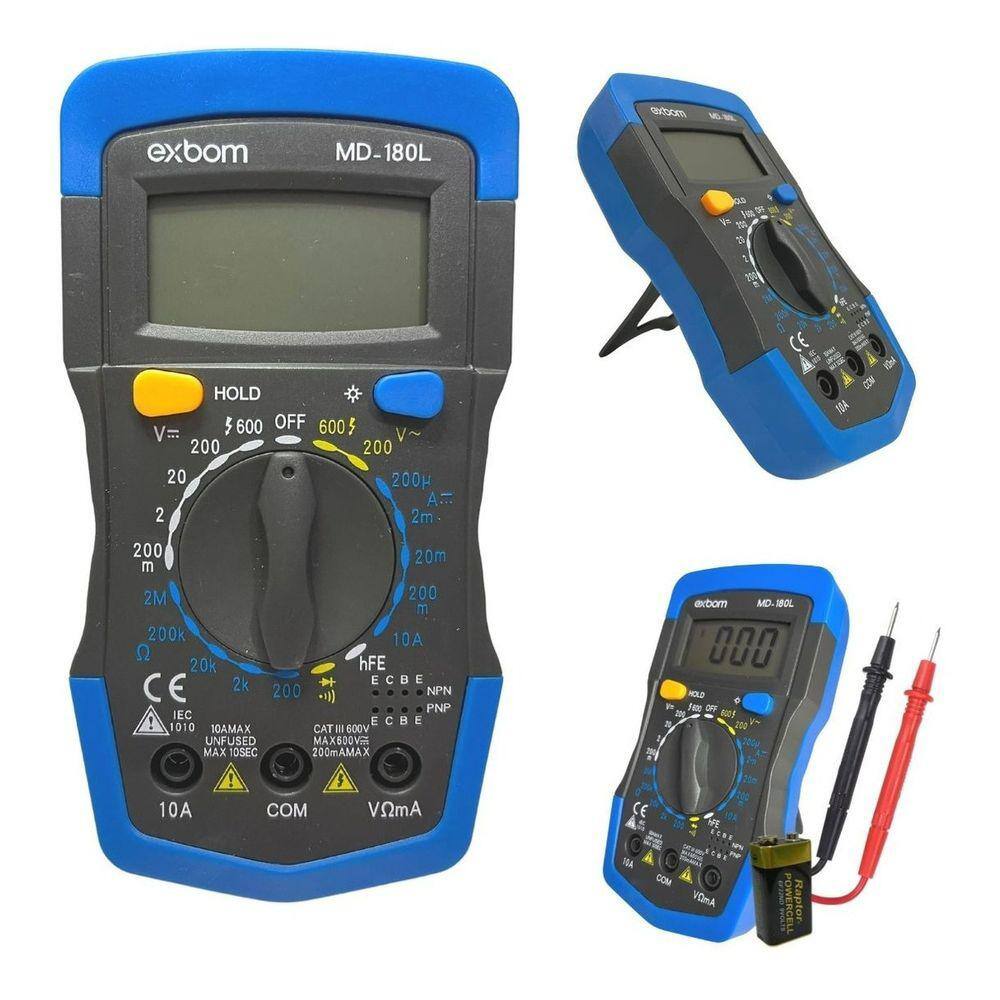 Multimetro digital profissional com bip portatil md 200 l exbom | Casas ...