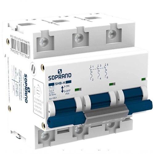 Disjuntor Trifásico Curva C 125a 10ka Soprano | Casas Bahia