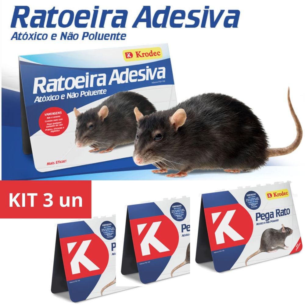 Kit 3 Pega Rato Ratueira Adesiva Cola | Casas Bahia