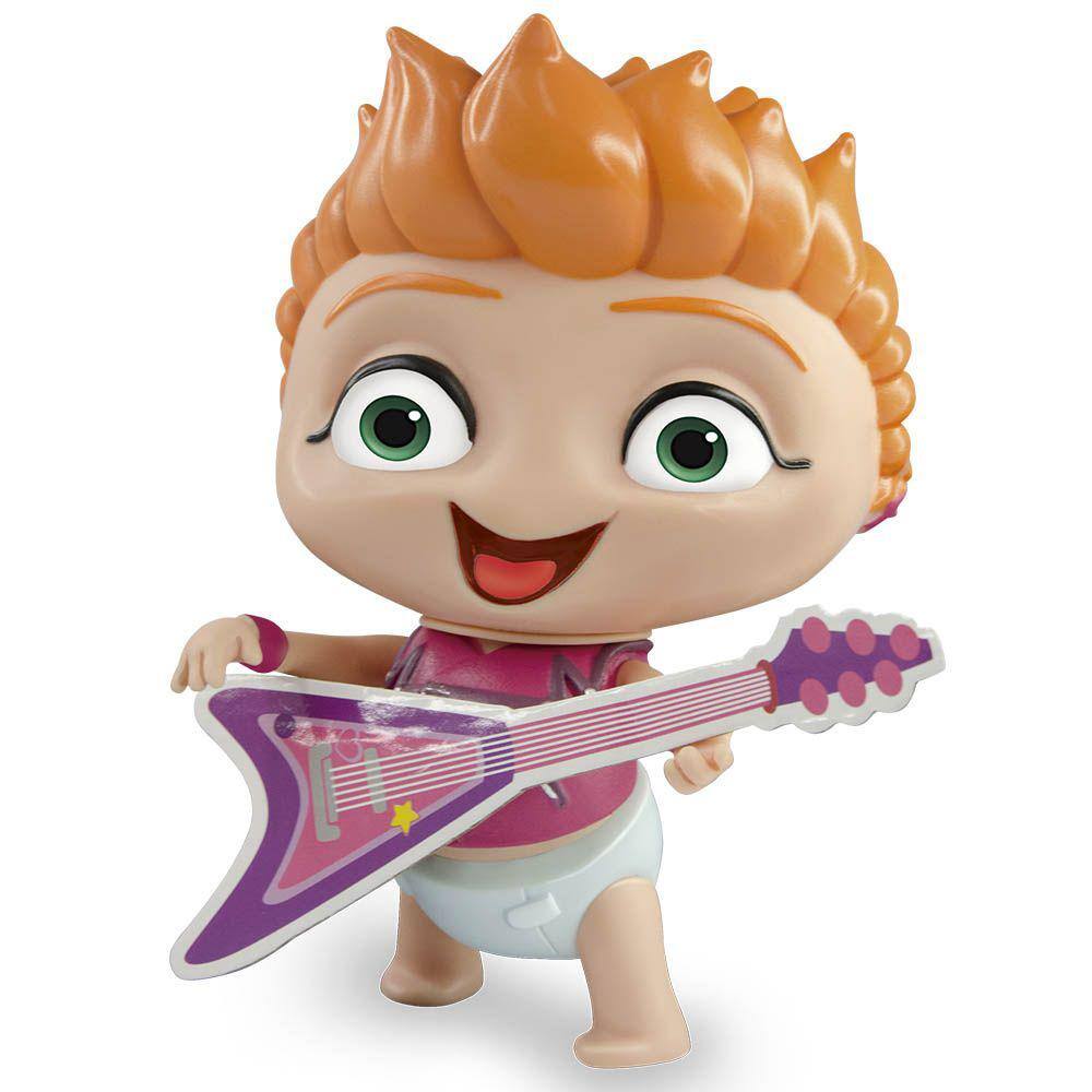 Boneco e instrumento 10cm mini beat power rockers wat com guitarra ...