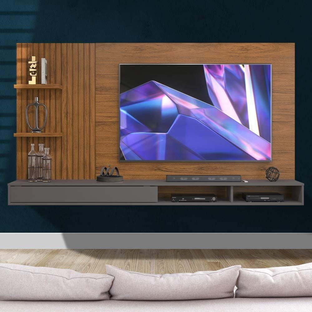 Painel grande ripado cinza | Casas Bahia