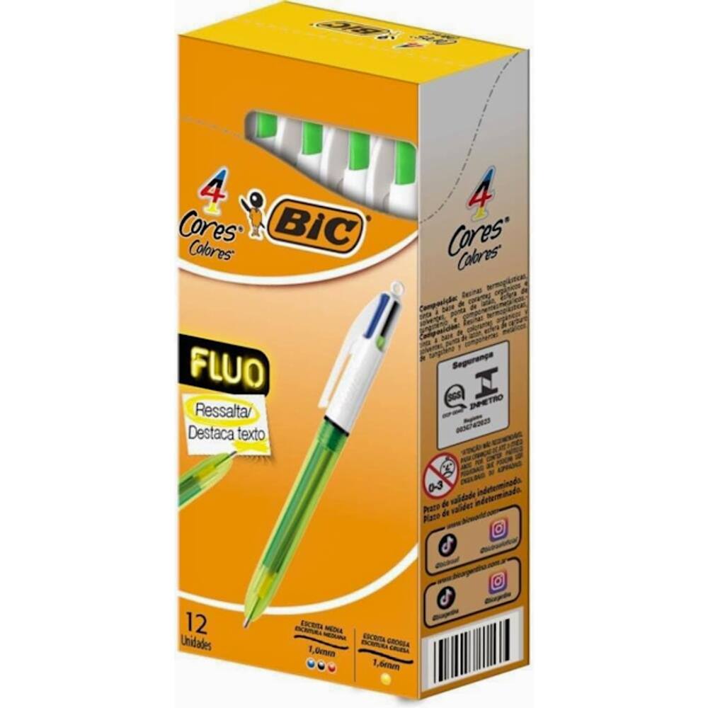 Caneta bic dourada e prata caixa | Casas Bahia