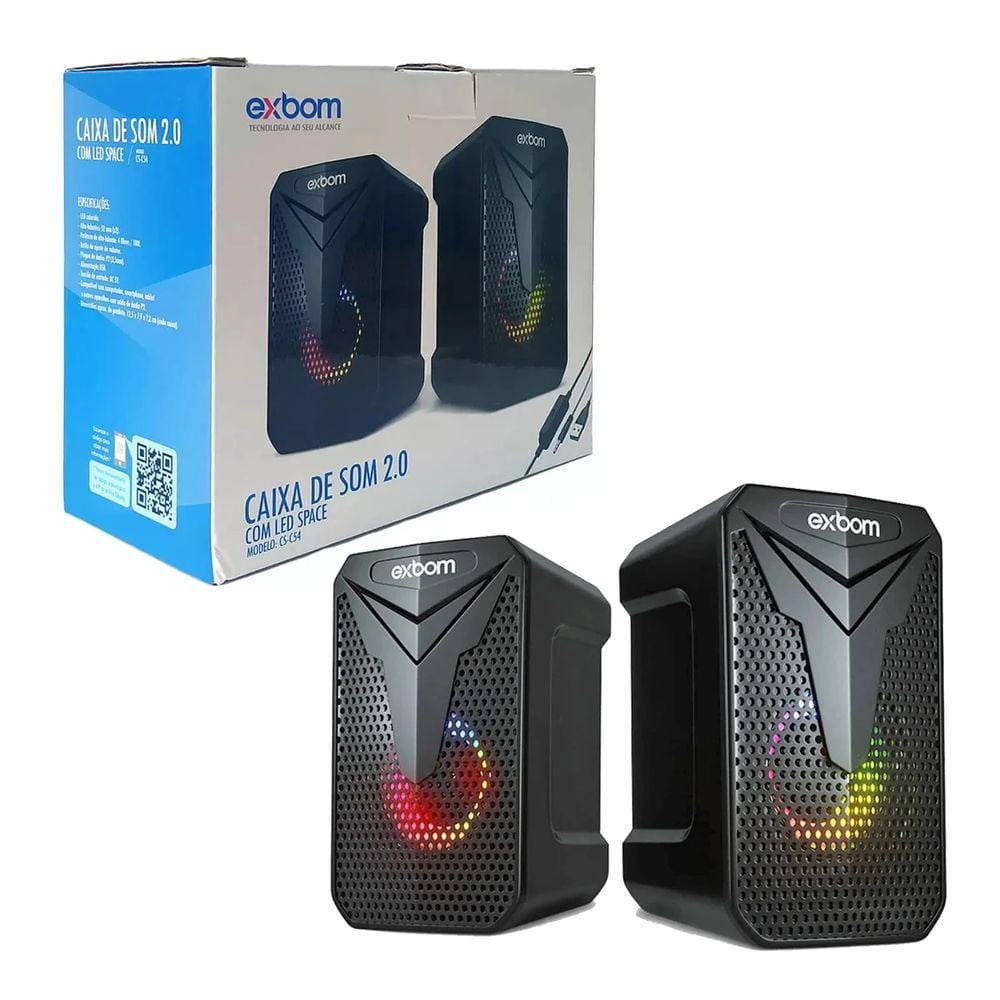 Caixa de som 2 0 gamer rgb 10w para pc e notebook cs c54 | Casas Bahia