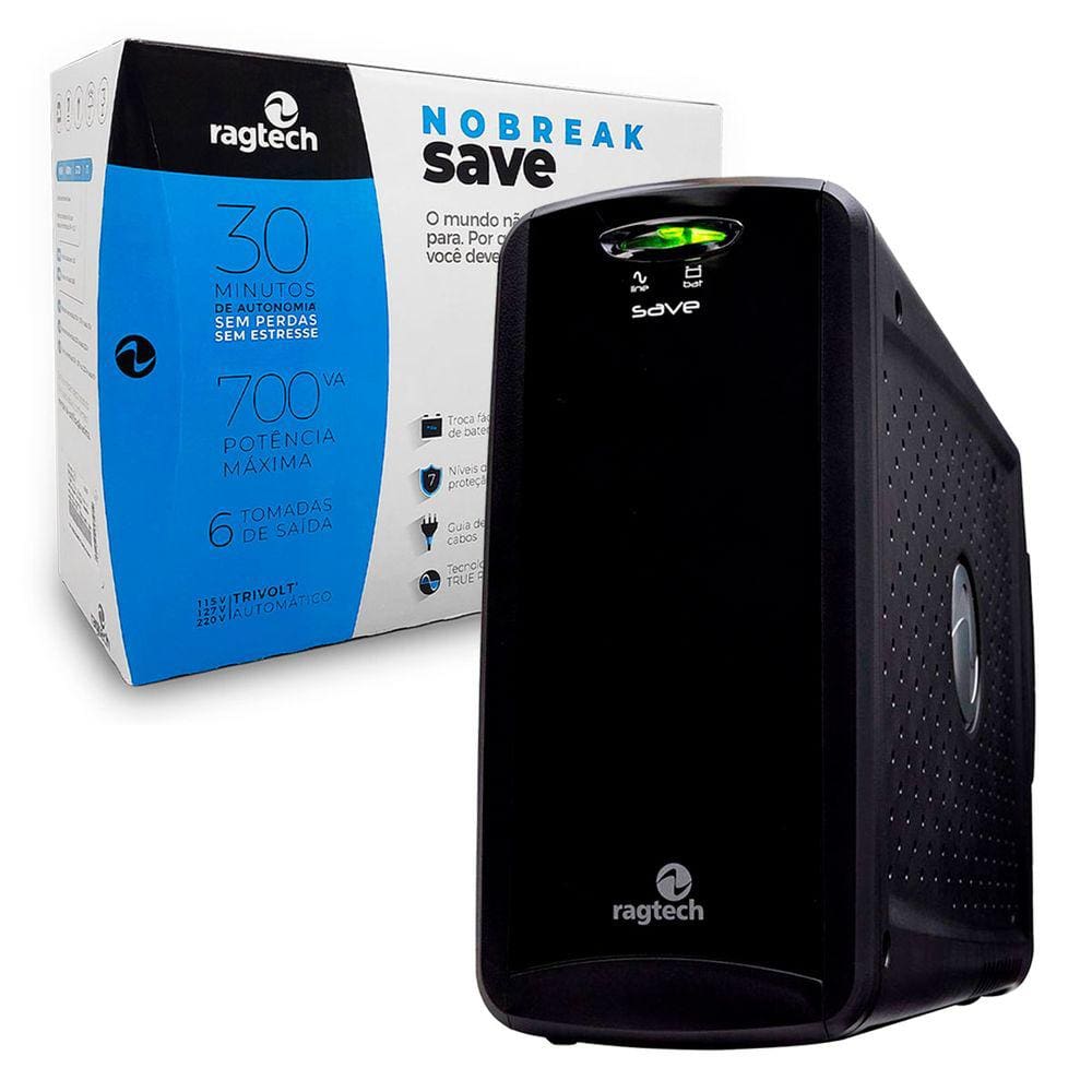 Nobreak 700VA Ragtech Save, Entrada Trivolt | Casas Bahia
