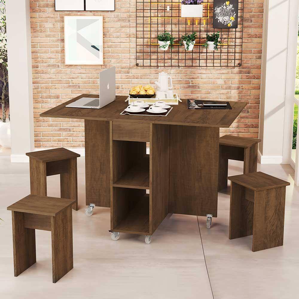 Mesa dobrável de madeira ou alumínio | Casas Bahia