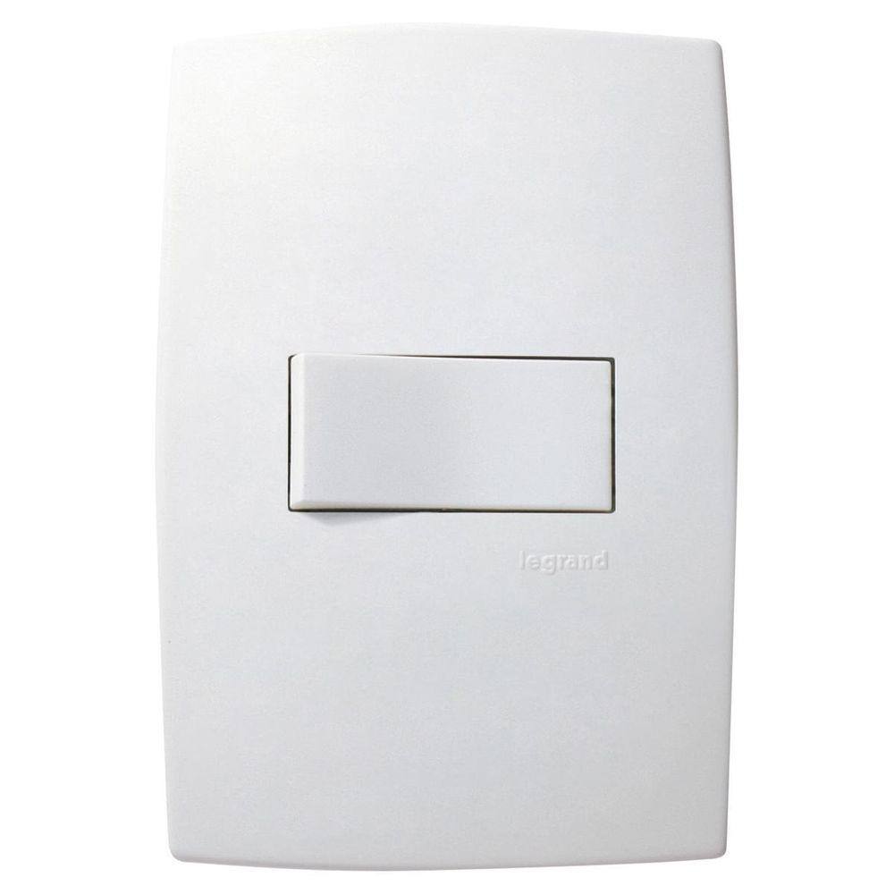 Interruptor Simples Vertical 10a 220v Com Placa Pialplus Branco Pial