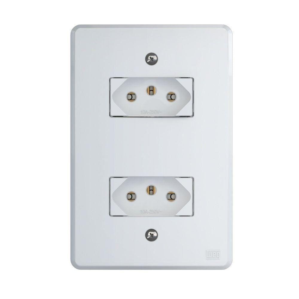 Tomada 2p t 10a 250v conjunto montado para sobrepor 4 x 2 caixa ...