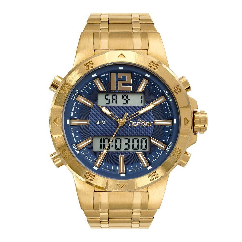 Relogio dourado masculino digital condor | Casas Bahia
