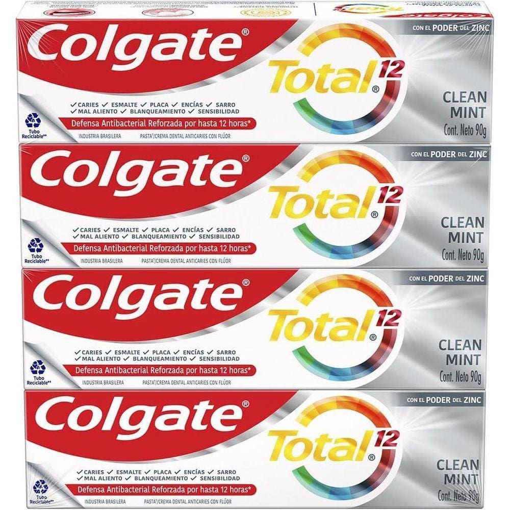 Creme dental colgate total 12 clean mint 3 unid 90g embalagem economica com 3 unidades | Casas Bahia