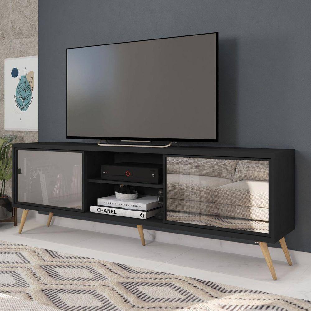 Rack para TV ate 72 Polegadas Industrial 180cm em BP Porta Reflecta Multiverso CabeCasa ...