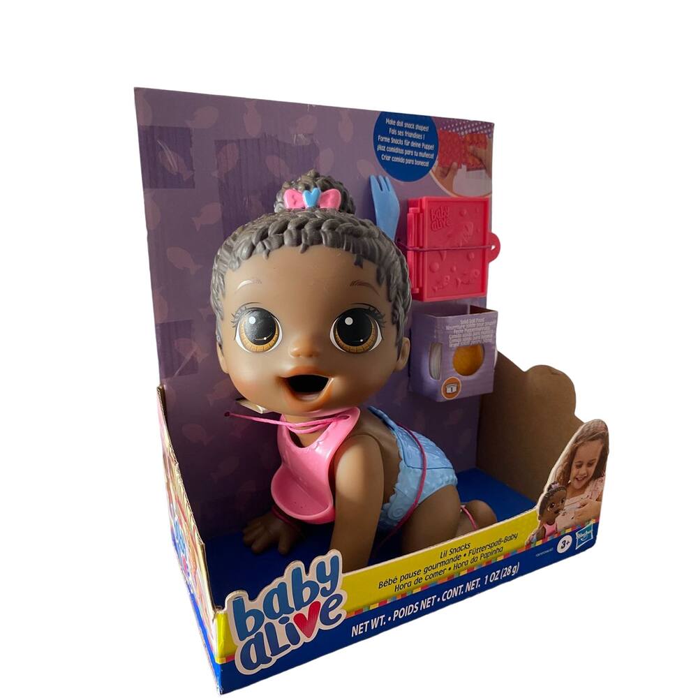 Baby alive hora da papinha negra boneca bebe 20 cm que come e faz ...