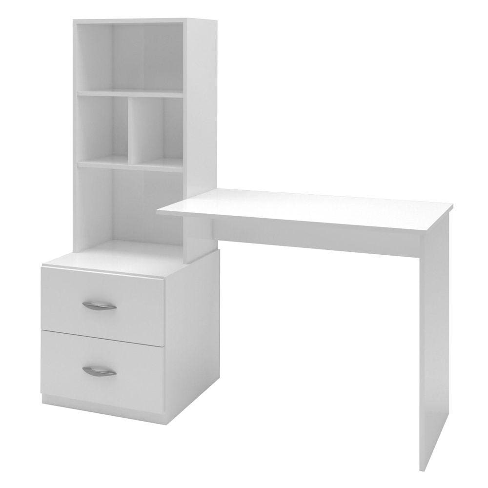 Mesa de escritorio escrivaninha com 2 gavetas 127 cm cor rustico ...