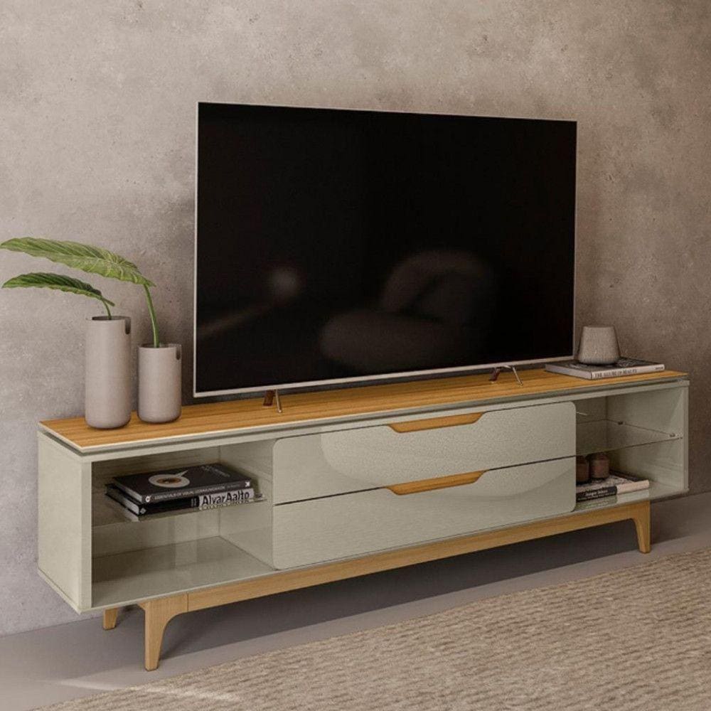 Rack com Painel para TV de ate 75 Polegadas 2 Gavetas ripado mod 22 los angeles linea brasil ...