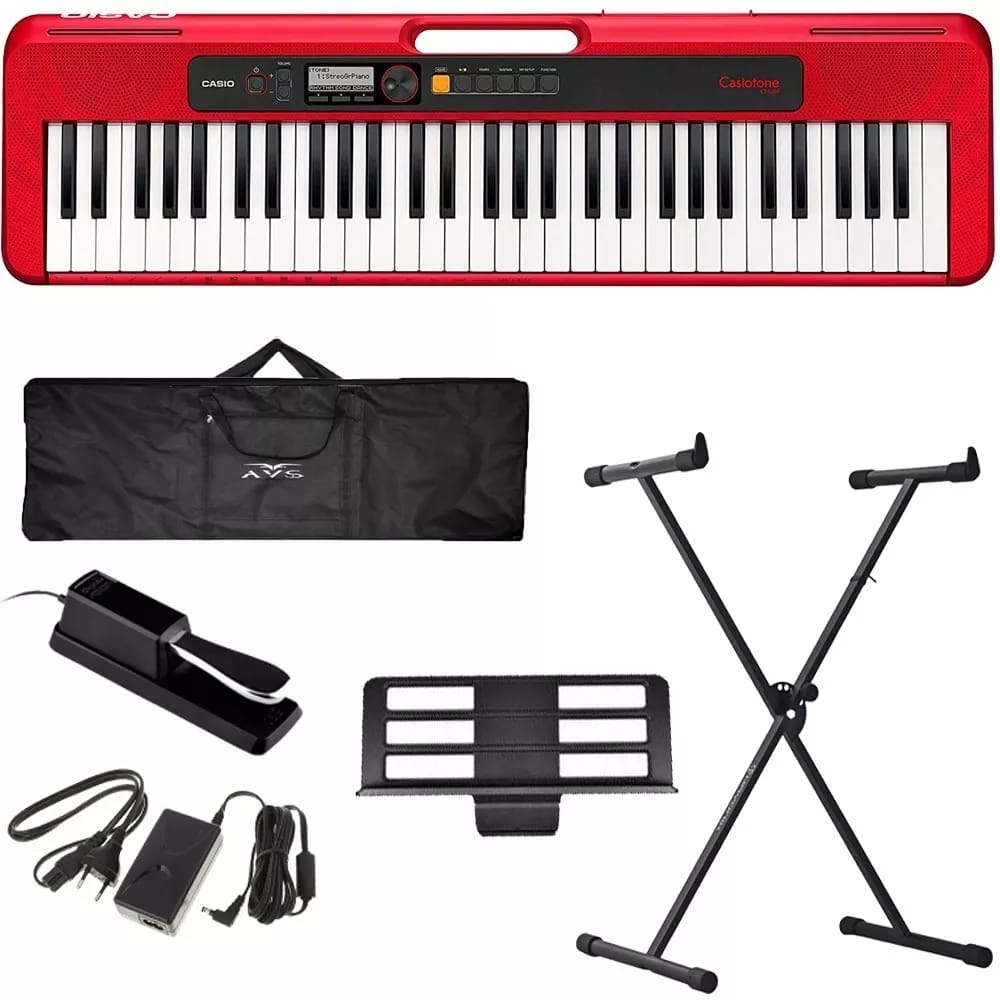 Teclado casio cts vermelho | Casas Bahia