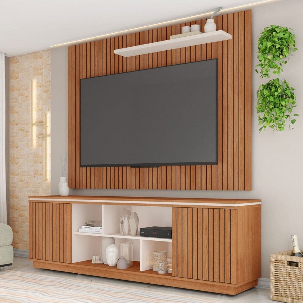 Rack para tv ate 60 polegadas 2 portas 1 gaveta eros casa d off white ...