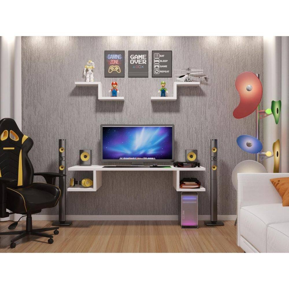 Escrivaninha suspensa com estante | Casas Bahia