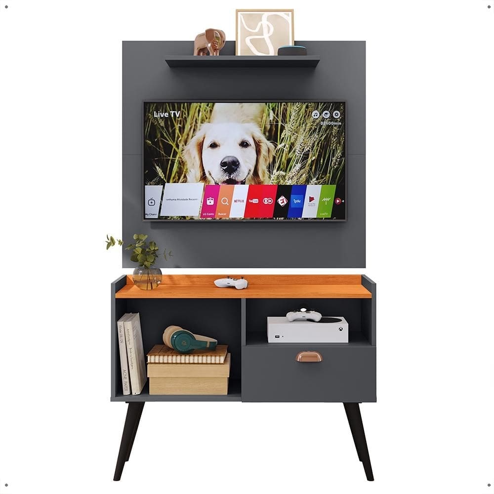 Painel com rack retro 32 polegadas | Casas Bahia