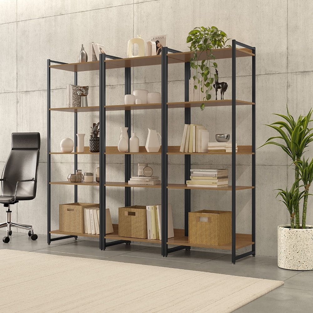 Estante para Escritório Industrial 3 Módulos com Prateleiras em | Casas ...