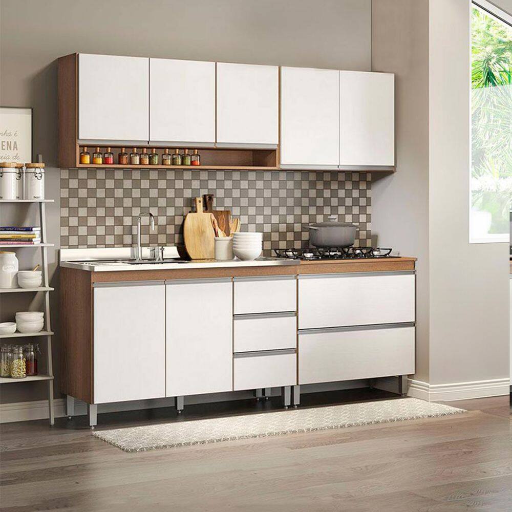 Cozinha modulada com pia e cooktop | Casas Bahia