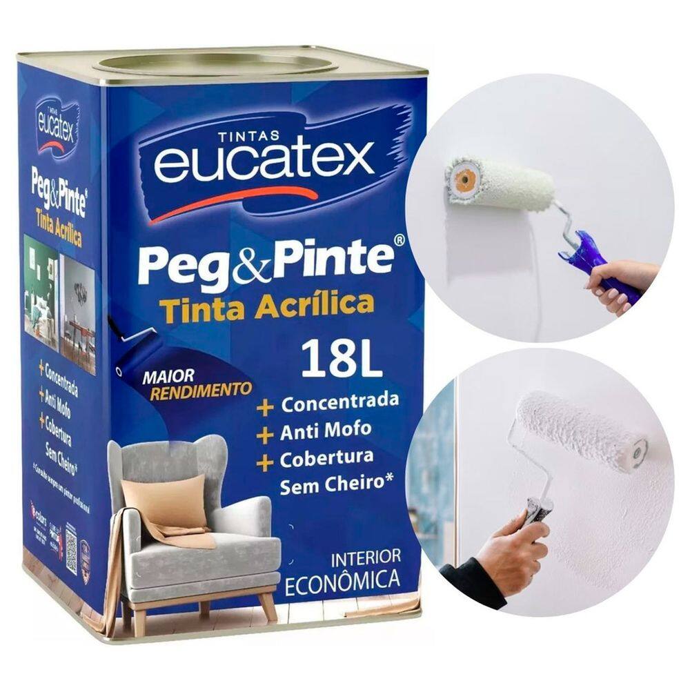 Tinta acrilica semibrilho 18l brilho e | Casas Bahia