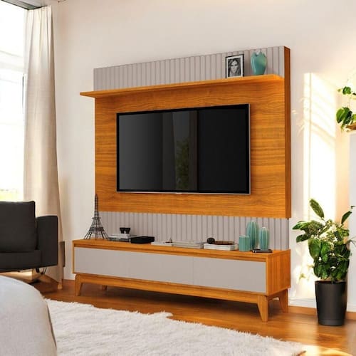 Rack Painel Tv Sala Grande Ripado | Casas Bahia