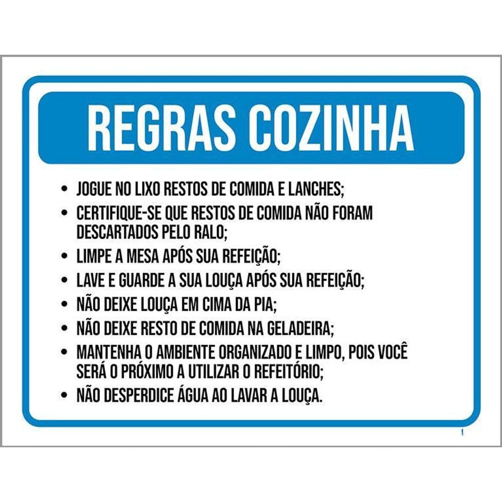 Placa Sinalização - Regras Cozinha Ml3832 36X46 | Casas Bahia Placa Sinalização - Regras Cozinha Ml3832 36X46 | Casas Bahia