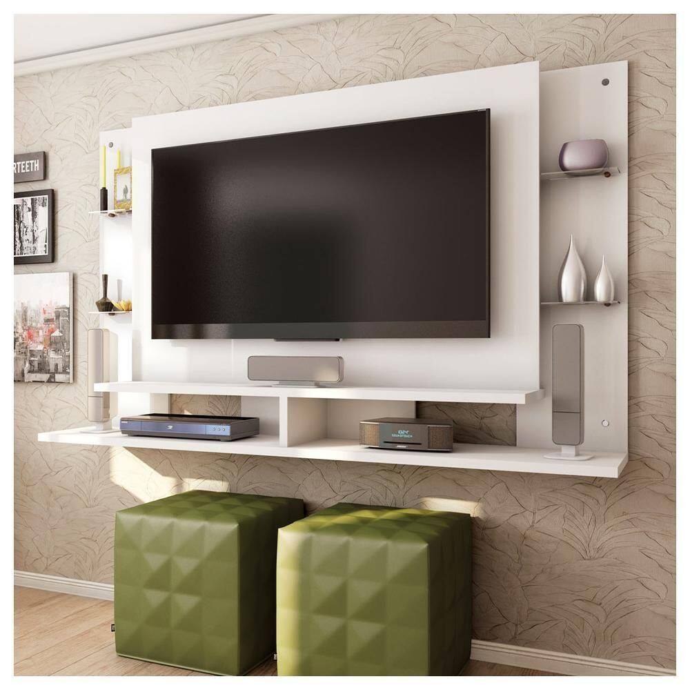 Painel para tv 55 polegadas infinity jatoba branco fosco caemmun | Casas Bahia
