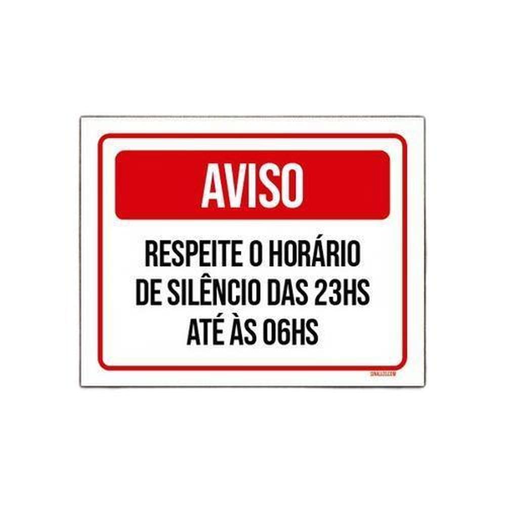 Placa Sinalização Aviso Respeite Horário De Silêncio | Casas Bahia Placa Sinalização Aviso Respeite Horário De Silêncio | Casas Bahia