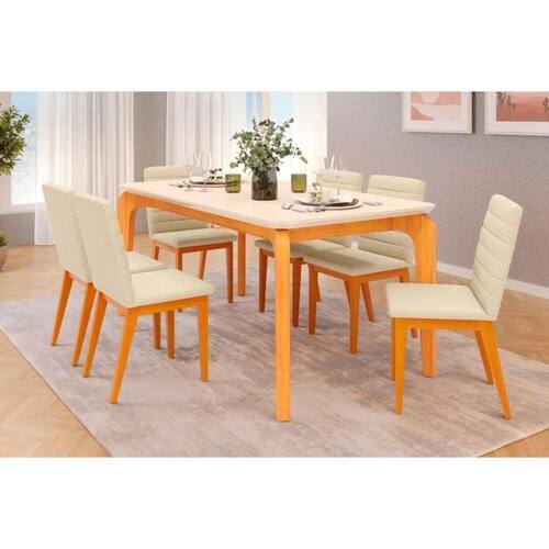 Sala De Jantar Completa Rouge Tampo Madeirado | Casas Bahia