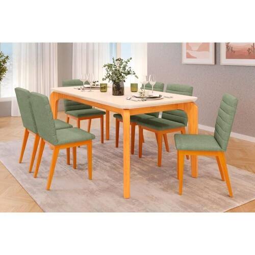 Sala De Jantar Completa Rouge Tampo Madeirado | Casas Bahia