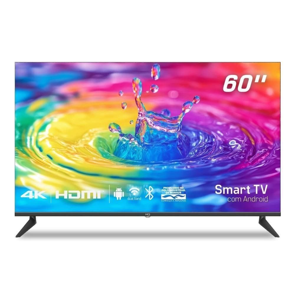 Smart TV HQ 60" UHD 4K HDR Android 11 Sistema Ultrasound Design Slim Processador Quad Core ...