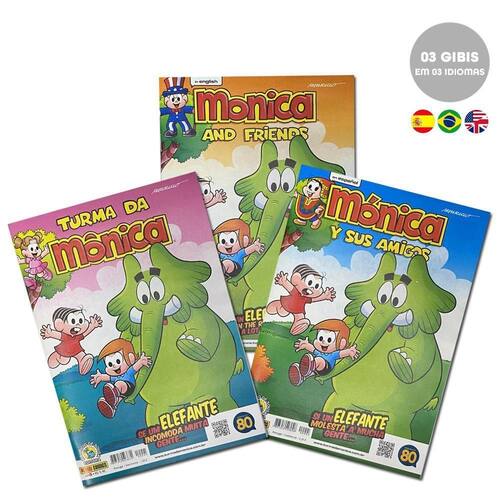 Kit 3 Gibis Turma Da Mônica Português/Inglês/Espanhol Hist | Casas Bahia