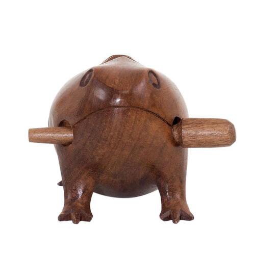 Escultura Em Madeira Sapo Reco Reco | Casas Bahia