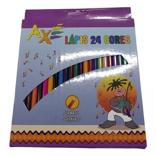 Lápis de cor sextavado com 24cores - Axé | Casas Bahia