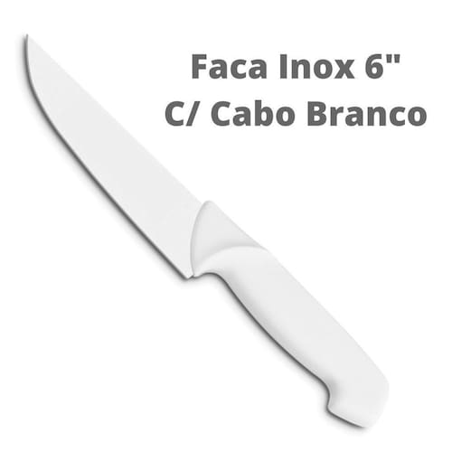 Faca Inox Do Chef 6 Polegadas Cabo Branco | Casas Bahia