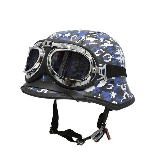 Capacete Bike/Scooter Alemão Camuflado Azul Fume | Casas Bahia