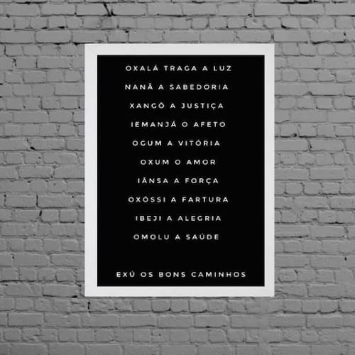 Quadro Candomblé Nomes Orixás 33X24Cm - Com Vidro | Casas Bahia