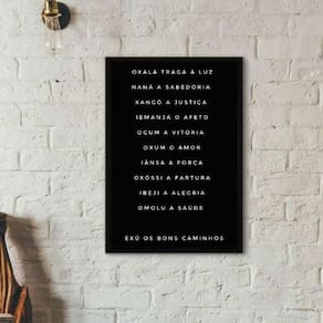 Quadro Candomblé Nomes Orixás 33X24Cm - Com Vidro | Casas Bahia