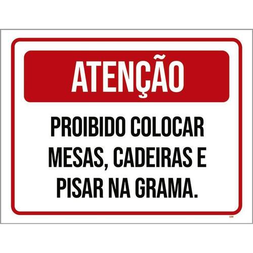 Placa Sinalização Proibido Mesas Cadeiras Pisar | Casas Bahia