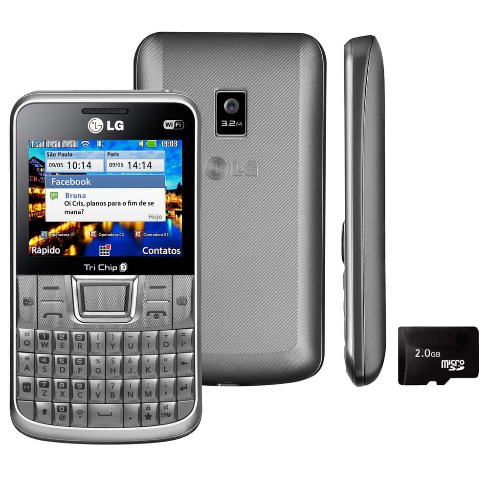 Celular 3 chips com teclado | Casas Bahia