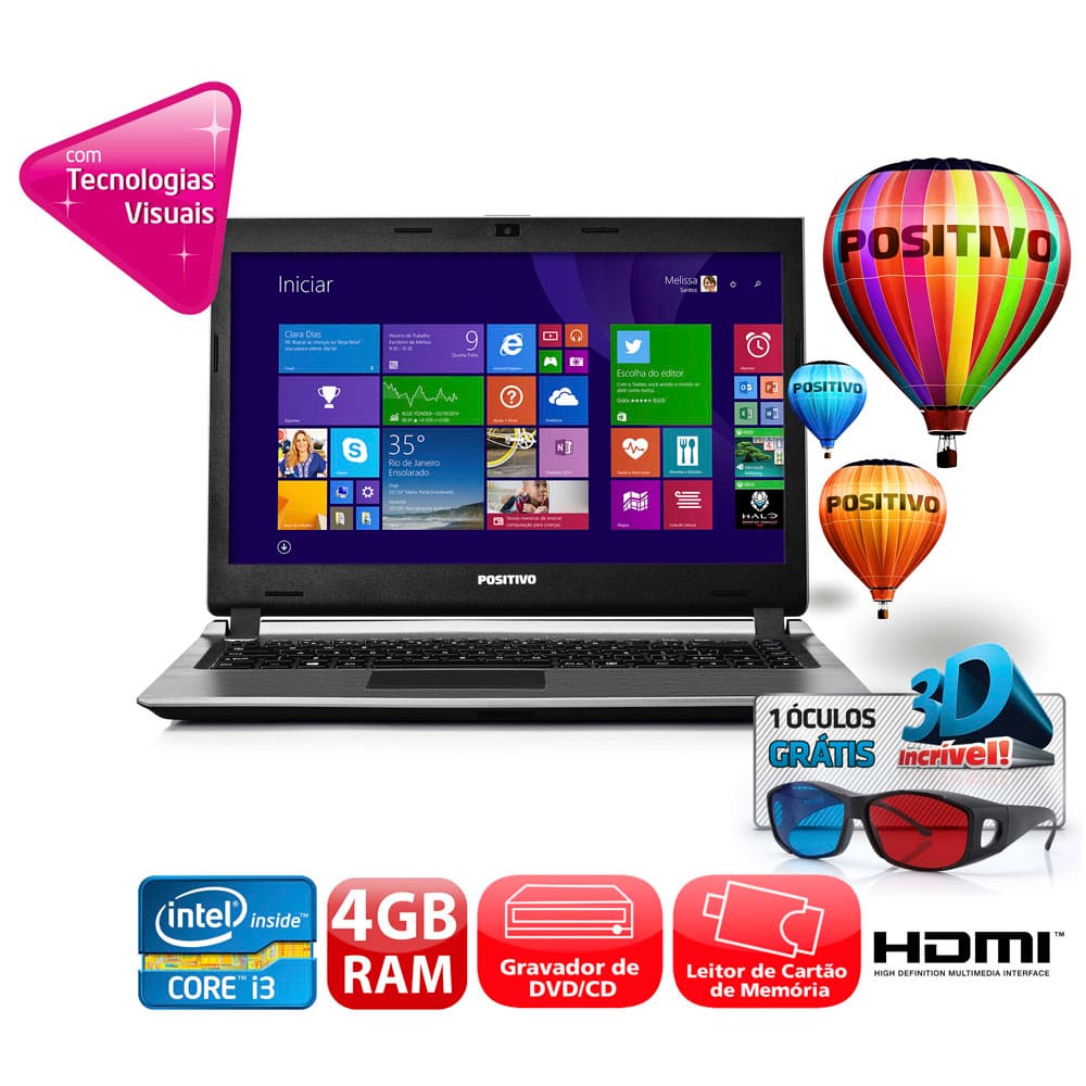 Notebook windows8 positivo | Casas Bahia