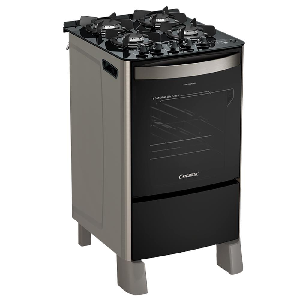 Fogao esmaltec 4 bocas gourmet inox com preto | Casas Bahia