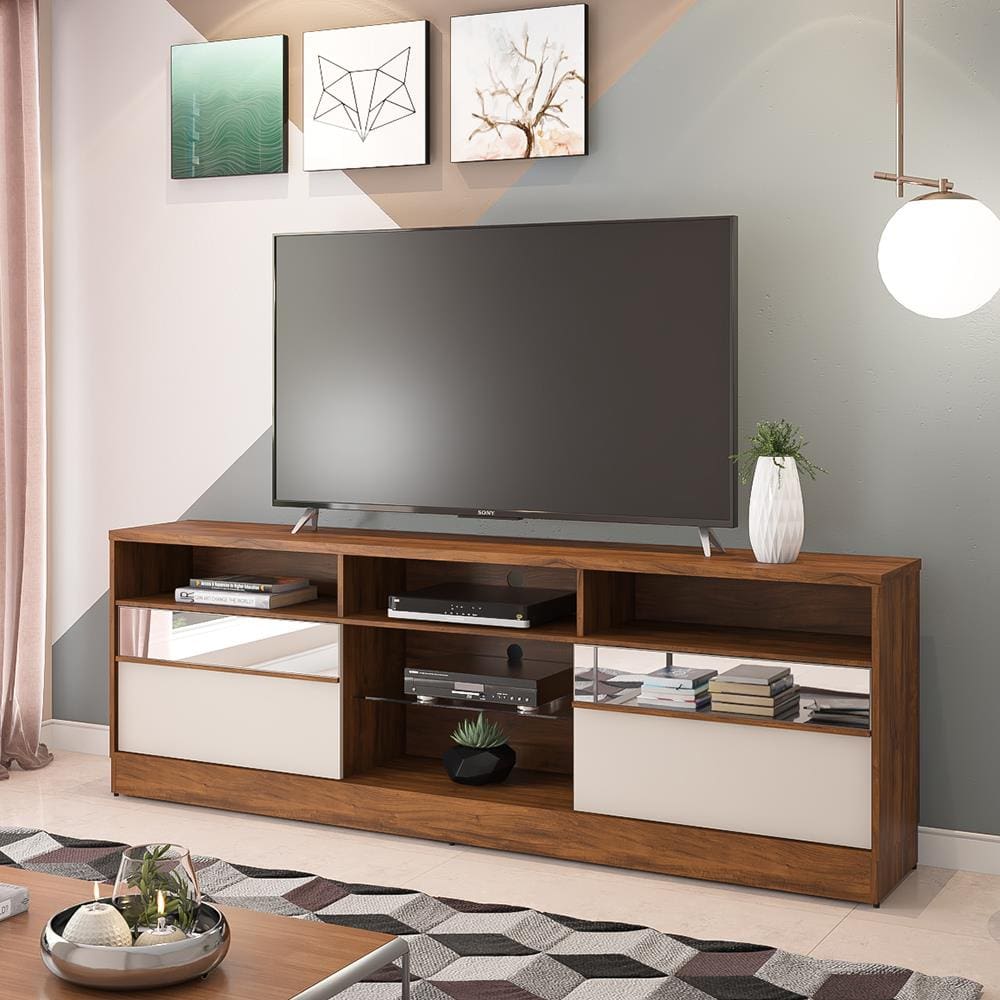 Rack tv ate 55 polegadas uno branco viero moveis | Casas Bahia