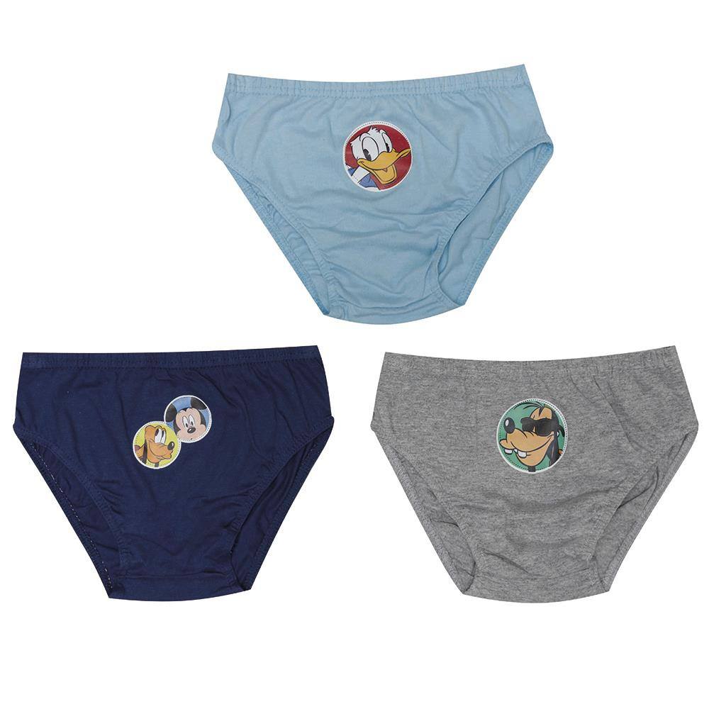 Kit Cueca Infantil Evanilda Mickey 169 de Algodão 3 Peças | Casas Bahia